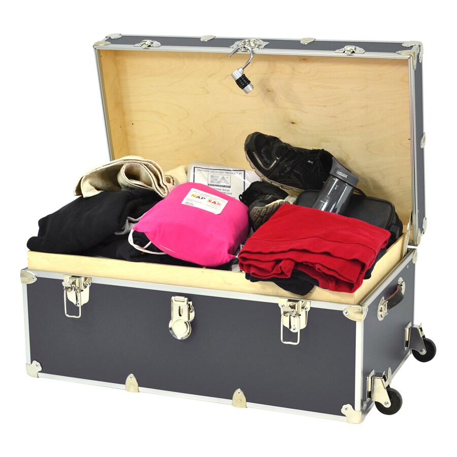 Rhino Trunk and Case 31-Gallon Slate Wheeled Wood Storage Trunk in the ...