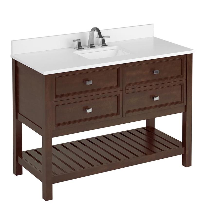 allen + roth Canterbury 48-in Mahogany Single Sink Bathroom Vanity with ...