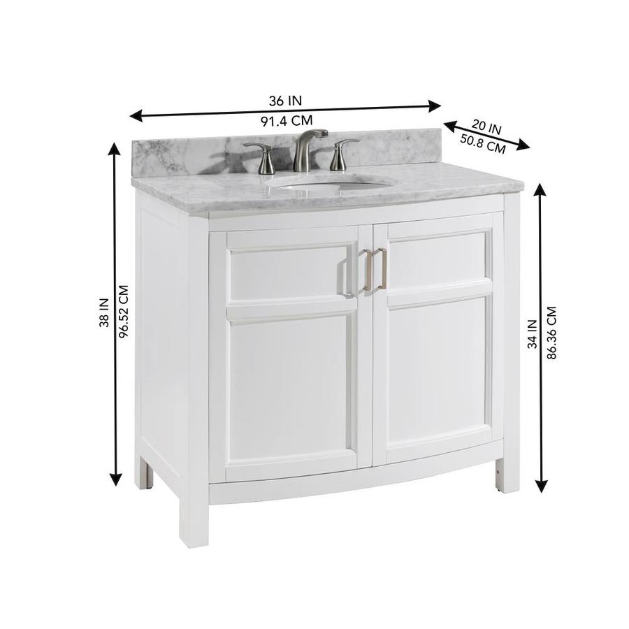 Allen + roth Moravia 36-in White Single Sink Bathroom Vanity with ...