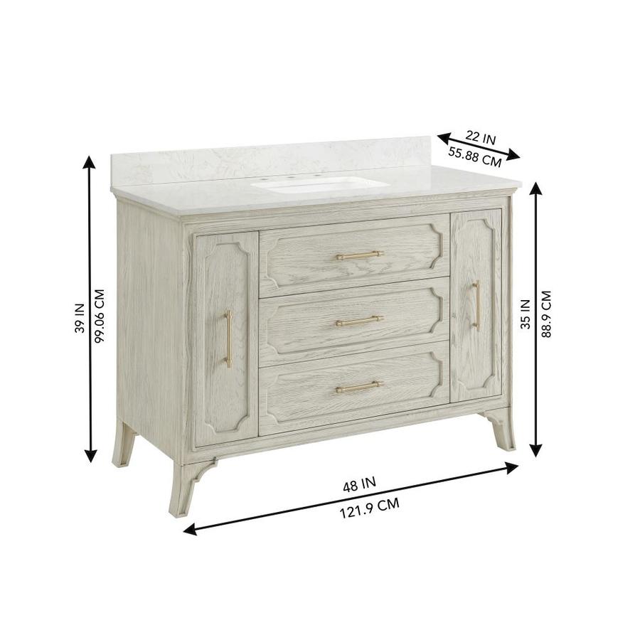 allen + roth Helena 48-in Sandstorm Undermount Single Sink Bathroom ...