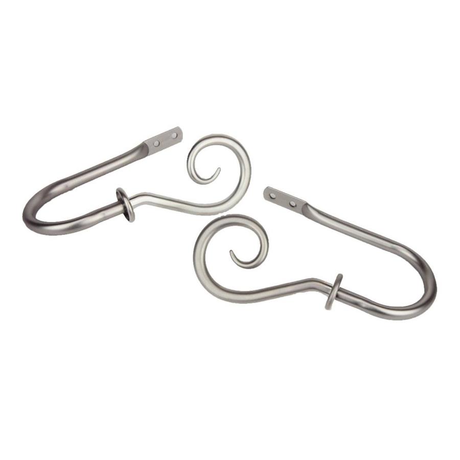 Rod Desyne Curl 2-Pack Satin Nickel Steel Curtain Holdbacks at Lowes.com