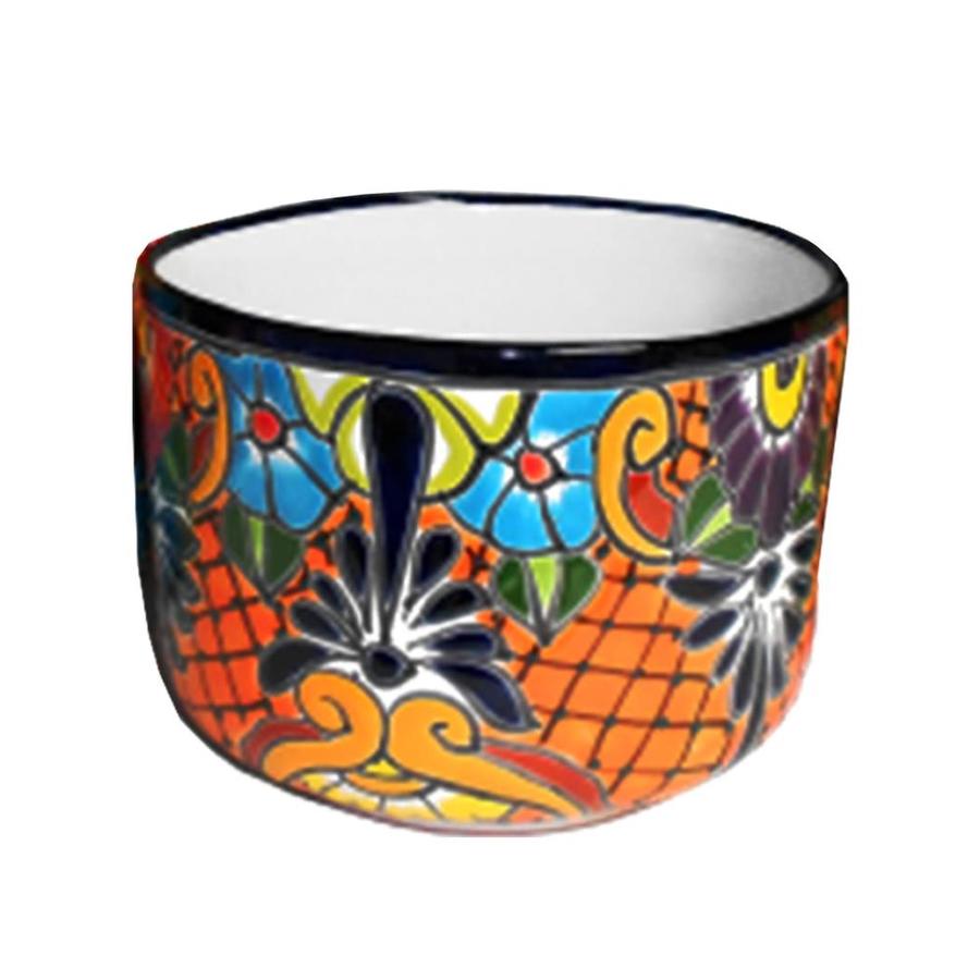 Blue Orange Pottery 12-in W x 9-in H Glazed Multicolor Ceramic ...