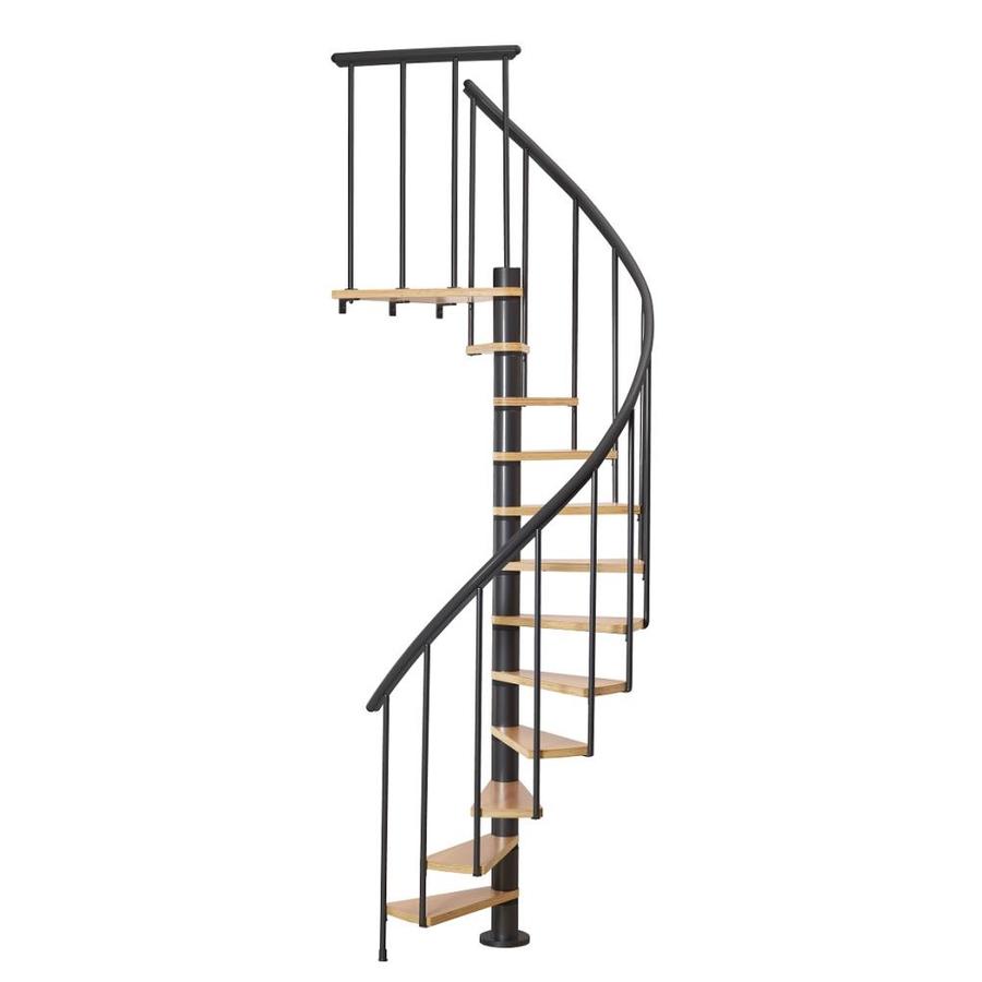 DOLLE Calgary 55-in x 9.2-ft Black Spiral Staircase Kit at Lowes.com