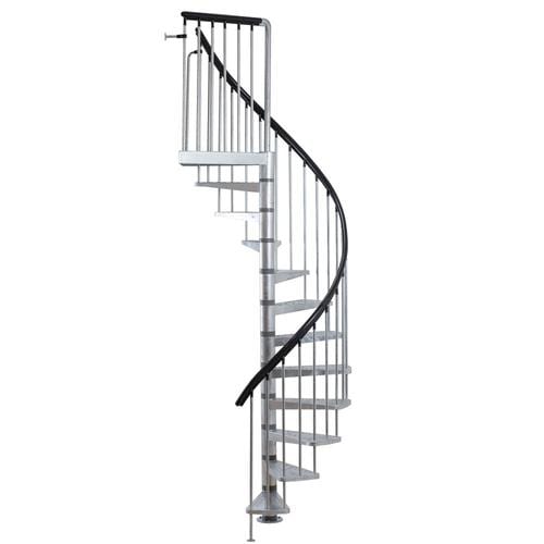 DOLLE Toronto 61-in x 10-ft Gray Galvanized Steel Spiral Staircase Kit ...