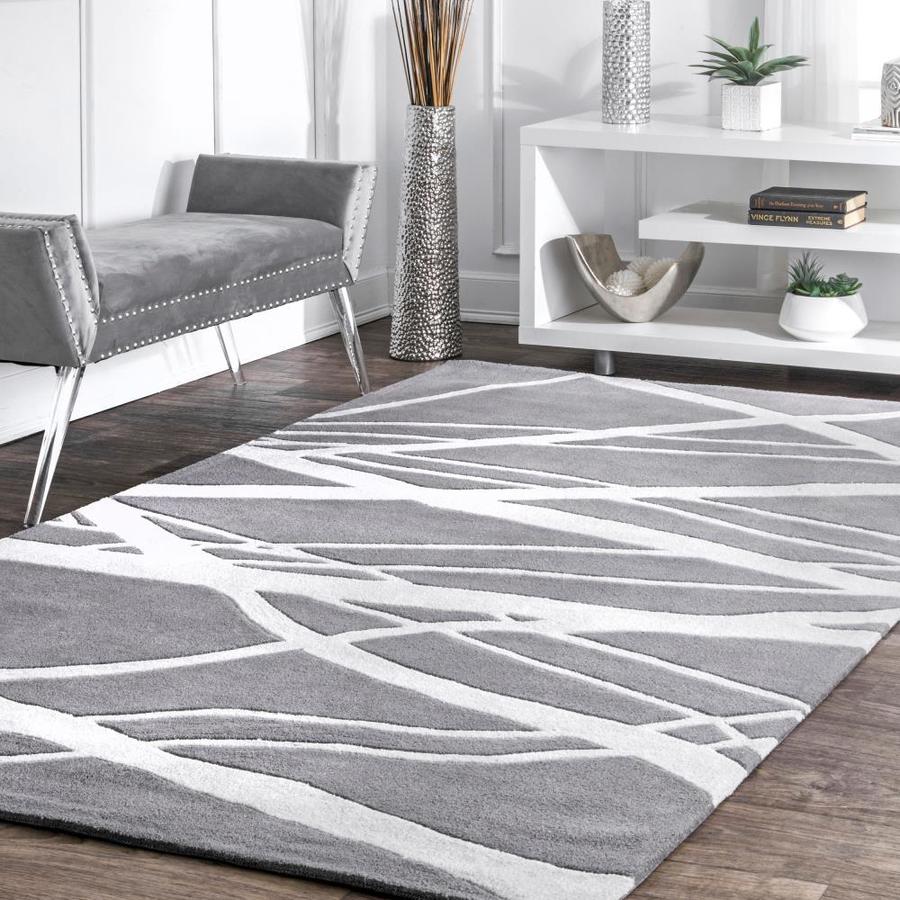 nuLOOM 7 x 9 Grey Indoor Handcrafted Area Rug in the Rugs department at ...