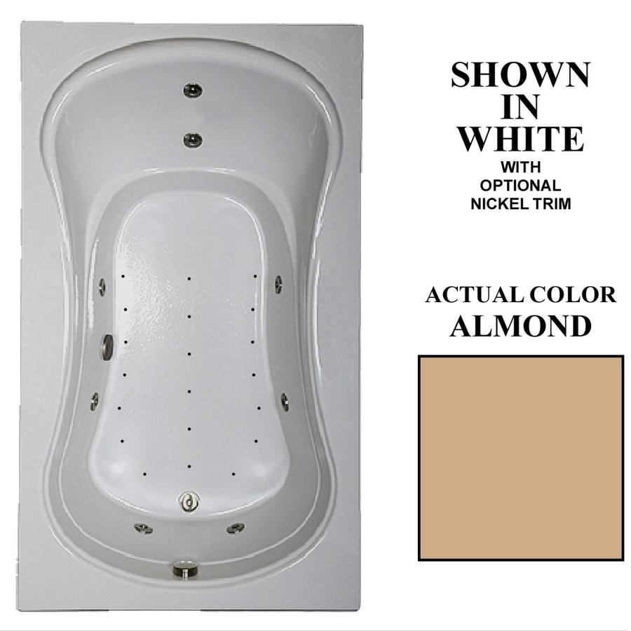 Hydra Massage Baths 42-in W x 72-in L Almond Acrylic Reversible Drain ...