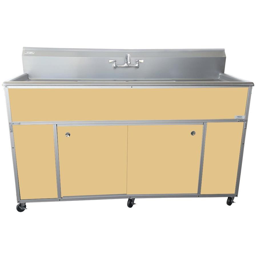 MONSAM Brown Double-Basin Stainless Steel Portable Sink at Lowes.com