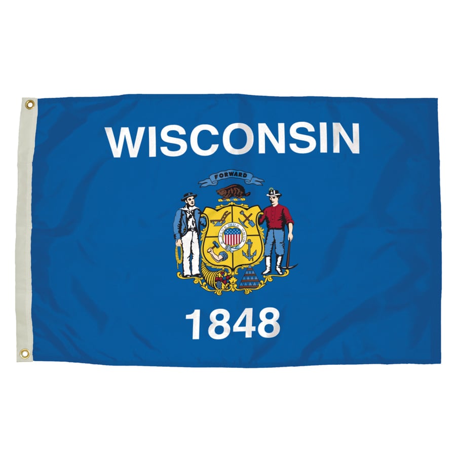 5-ft W x 3-ft H State Wisconsin State Flag in the Decorative Banners ...