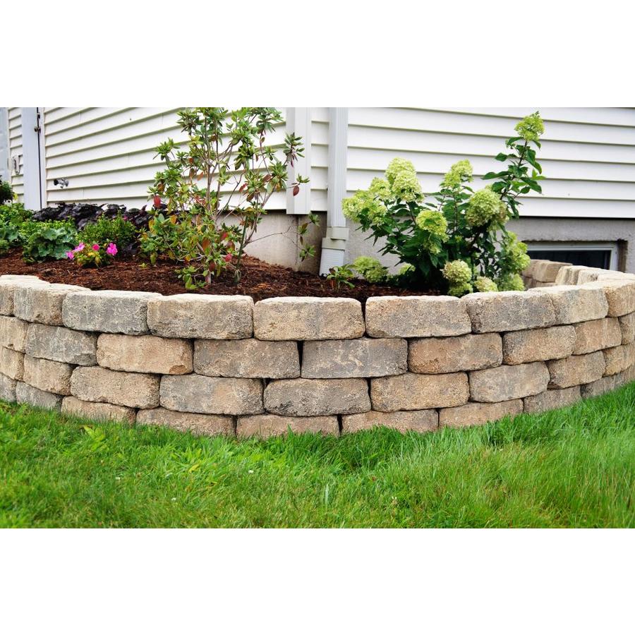 Natura wall Sahara sand Retaining wall block (Common: 8-inx 11-in ...