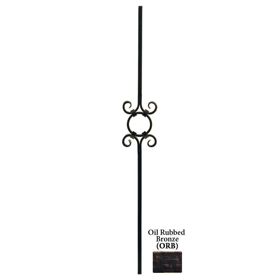 House of Forgings Powder-Coated Wrought Iron Circle Scroll Baluster ...