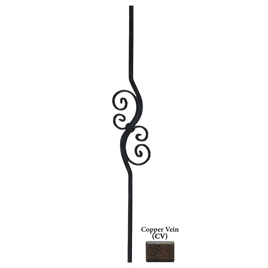 House of Forgings 44-in Classic Powder-Coated Wrought Iron Wavy ...