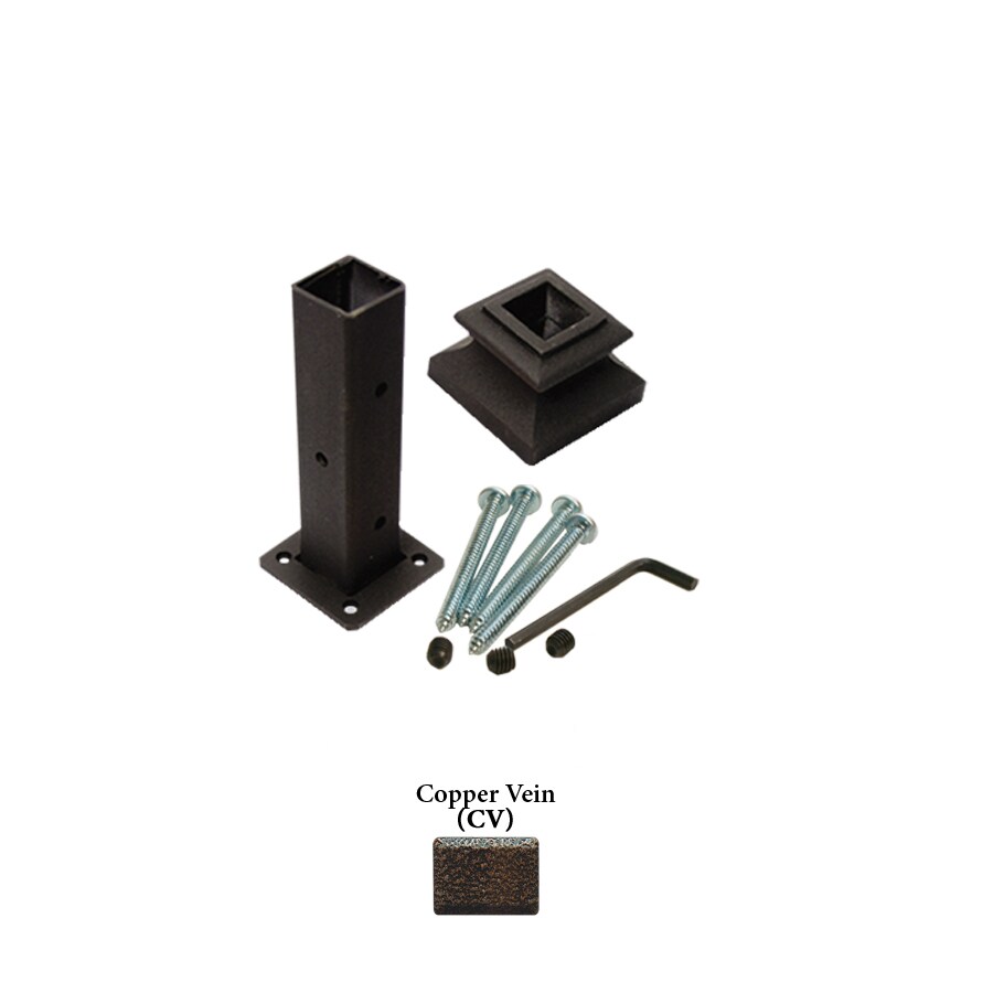 House of Forgings Square Newel Kit Copper Vein Wrought Iron Newel Post ...