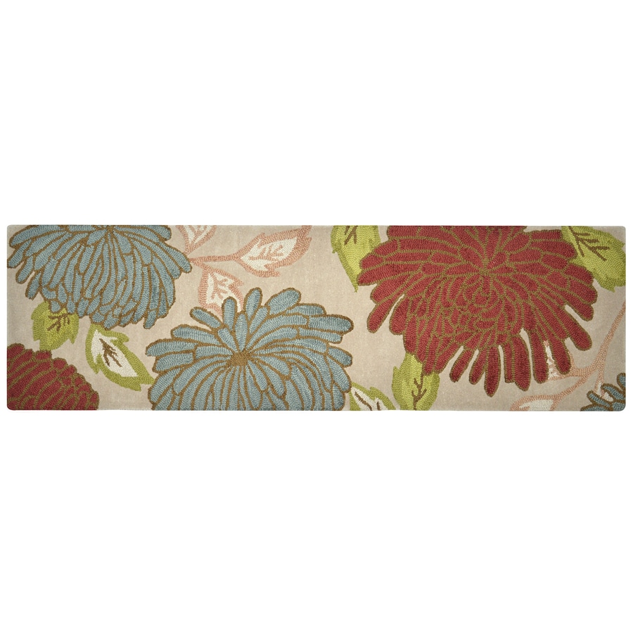 allen + roth Willowton 2 X 90 (ft) Wool Multicolor/Normal Indoor Floral ...