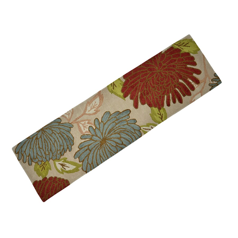 allen + roth Willowton 2 X 90 (ft) Wool Multicolor/Normal Indoor Floral ...