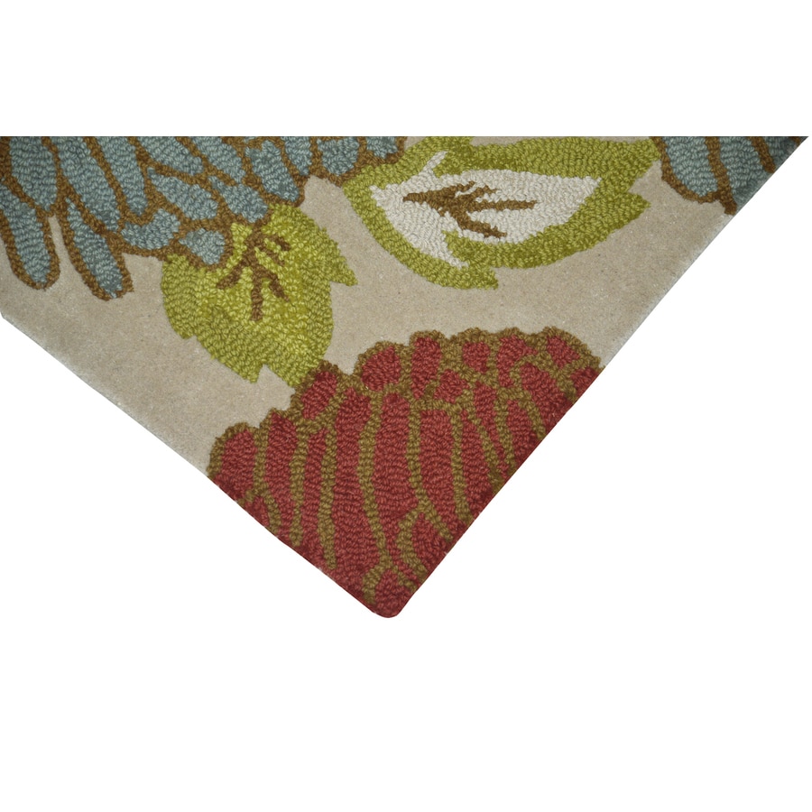 allen + roth Willowton 2 X 90 (ft) Wool Multicolor/Normal Indoor Floral ...