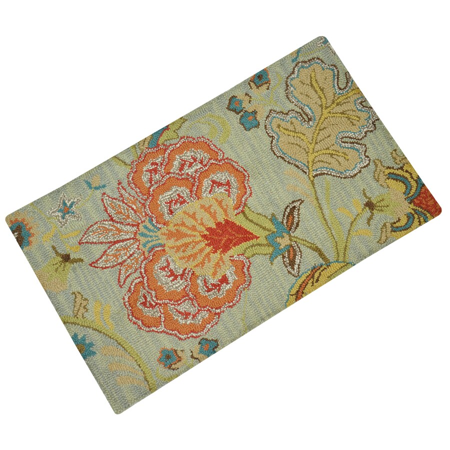 allen + roth Lendale 2 X 4 (ft) Wool Multicolor/Normal Indoor Floral ...