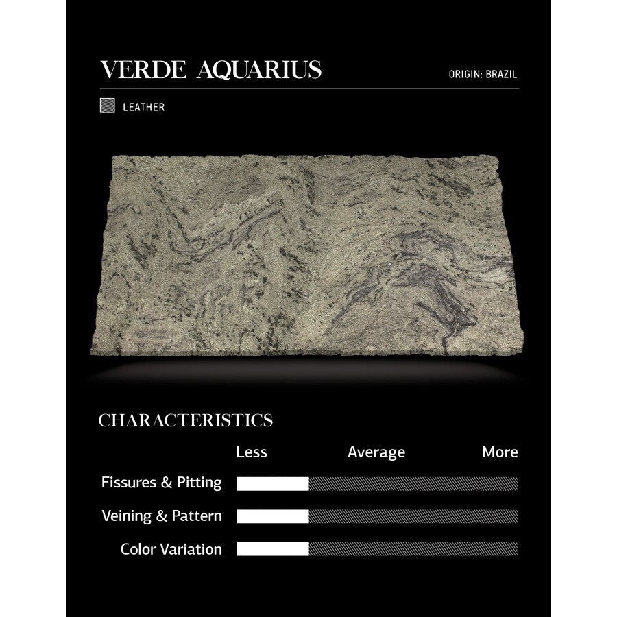 SenSa Verde Aquarius Leather Granite Green Kitchen Countertop Sample in ...