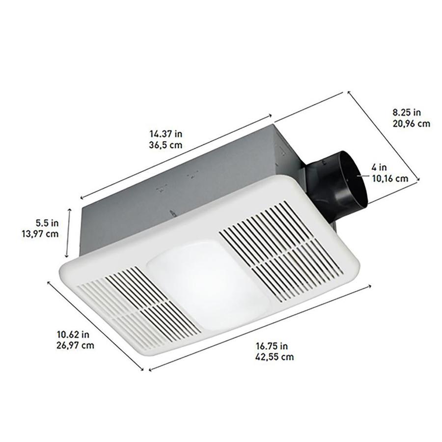 Utilitech Heater 1.5-Sone 80-CFM White Bathroom Fan at Lowes.com
