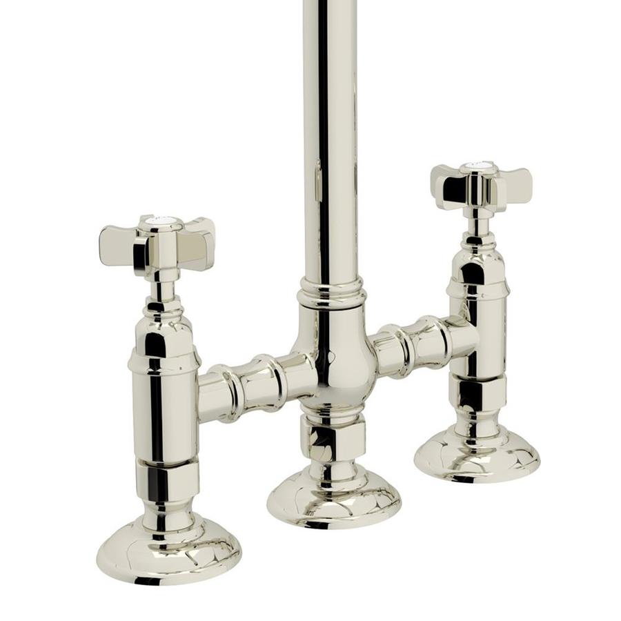 Rohl Country Kitchen Polished Nickel 2-Handle Deck Mount Bridge Handle ...