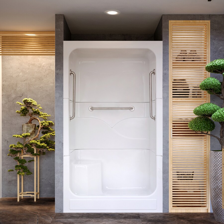 Laurel Mountain Bloxom 48x36 3-piece acrylic shower biscuit lh in the ...