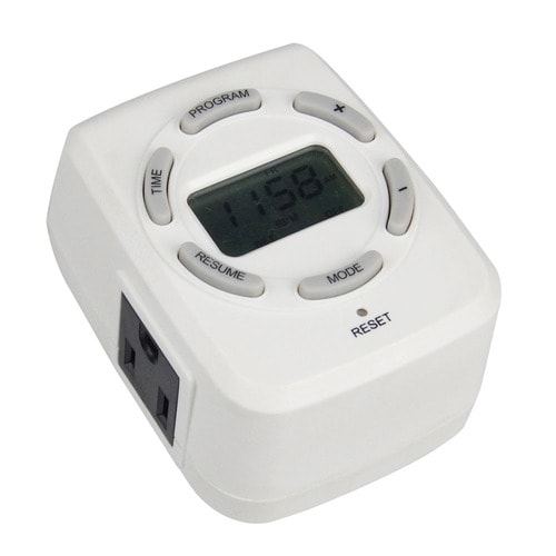 Utilitech 15 Amp 2 Outlet Digital Residential Plug In Lighting Timer At