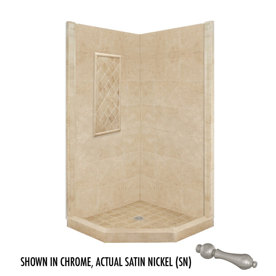American Bath Factory 36W" x 36"D x 87"H Medium Fill Stone/Dark Accent ...