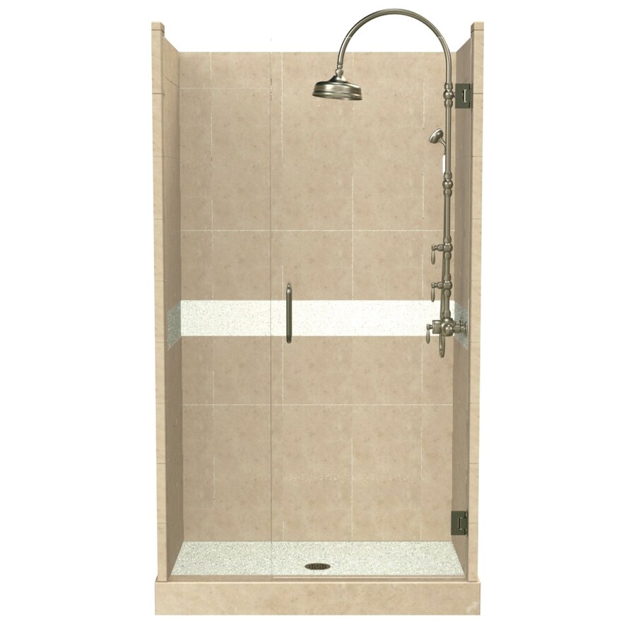 American Bath Factory 86"H x 34"W x 48"L Medium Sistine Stone Alcove ...