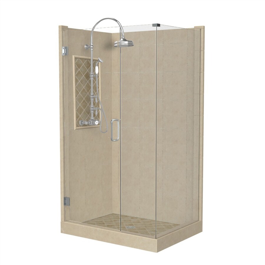 American Bath Factory Panel Medium Fiberglass and Plastic Square Corner ...