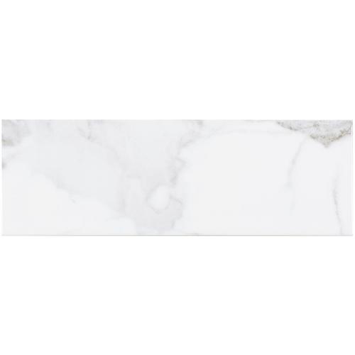 Satori Regent Statuario Glossy 4-in x 12-in Glossy Ceramic Marble Look ...