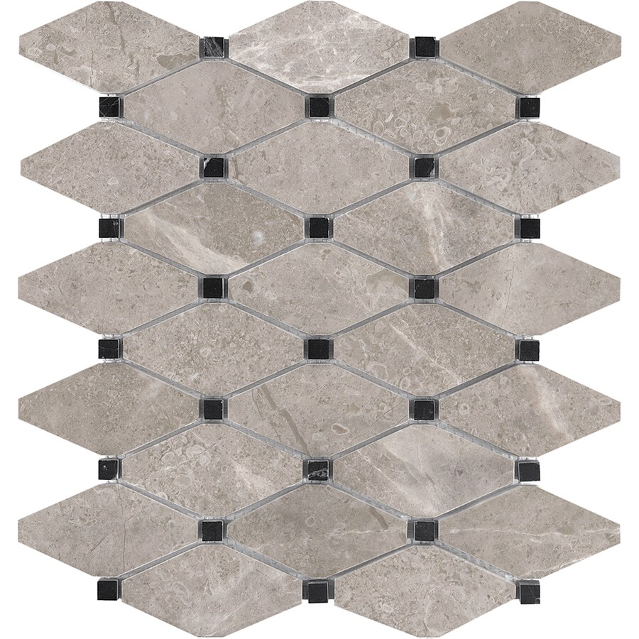 Satori 10-Pack Gray 11-in x 12-in Honed Natural Stone Marble Diamond ...