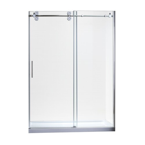 Allen + roth 58-in to 60-in W x 78.7-in H Chrome Sliding Shower Door at ...