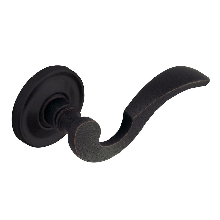 BALDWIN Distressed Oil-Rubbed Bronze Universal Push Button-Lock Privacy Door Lever at Lowes.com