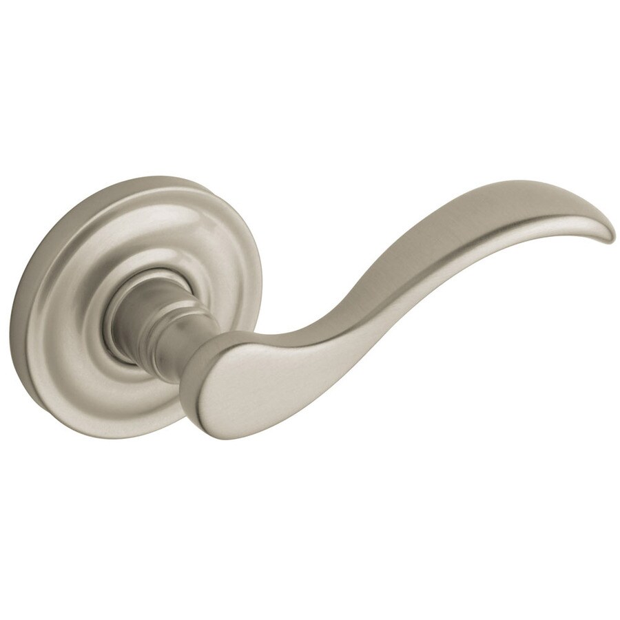 Baldwin Wave Lifetime Satin Nickel Door Handle at Lowes.com