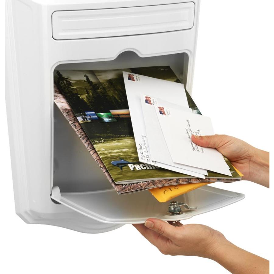 Architectural Mailboxes Maison 13.9-in x 19.4-in Metal White Lockable ...
