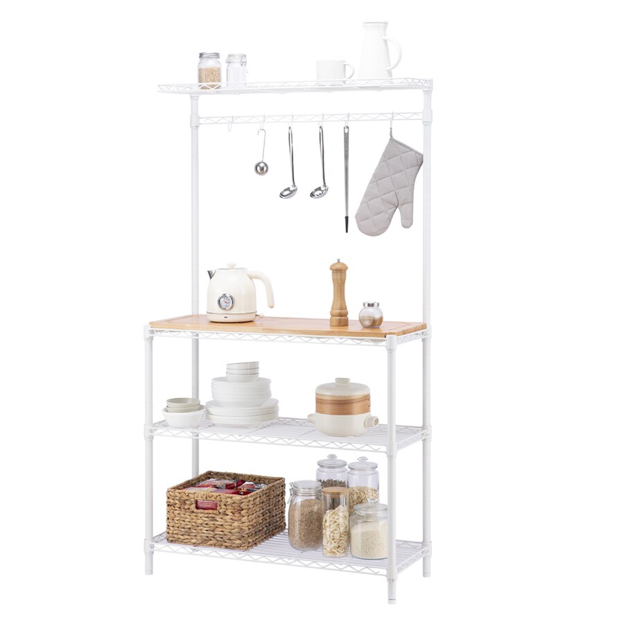 Style Selections I/O SS White 3 Tier Bakers Rack in the Kitchen Islands ...