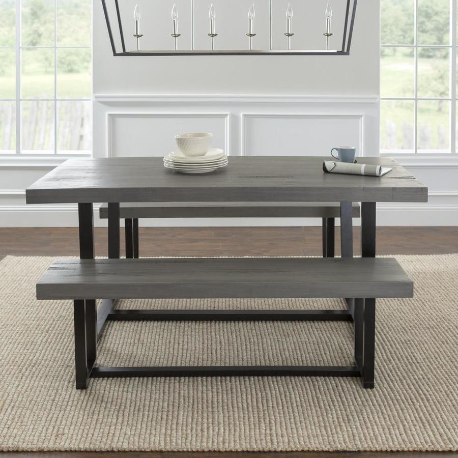 Walker Edison Grey Wash Dining Room Set with Rectangular Table in the ...
