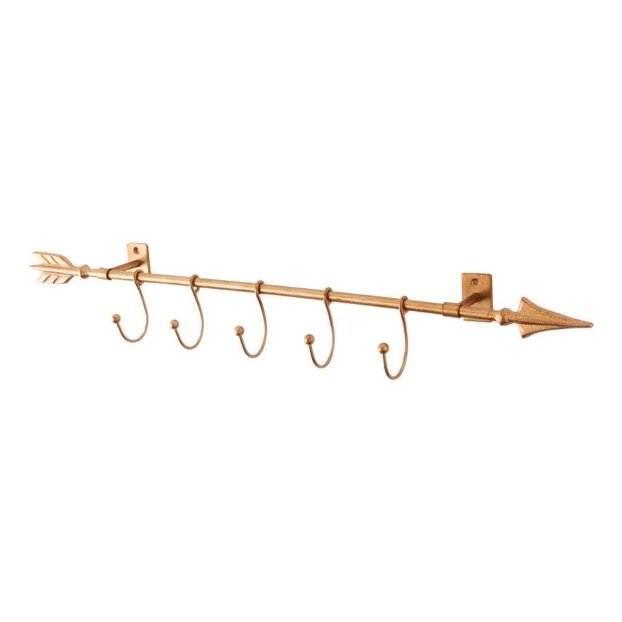 Boston Loft Furnishings Antique Gold 5-Hook Wall Mounted Coat Rack at ...