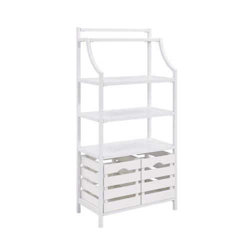 Boston Loft Furnishings Suse White Metal Bakers Rack in the Dining ...