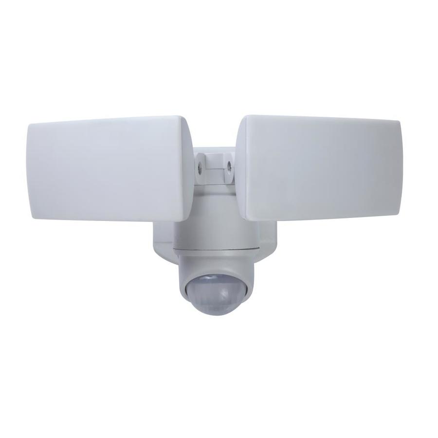 Utilitech 180-Degree 1100-Lumen Dual Detection Zone White Integrated ...