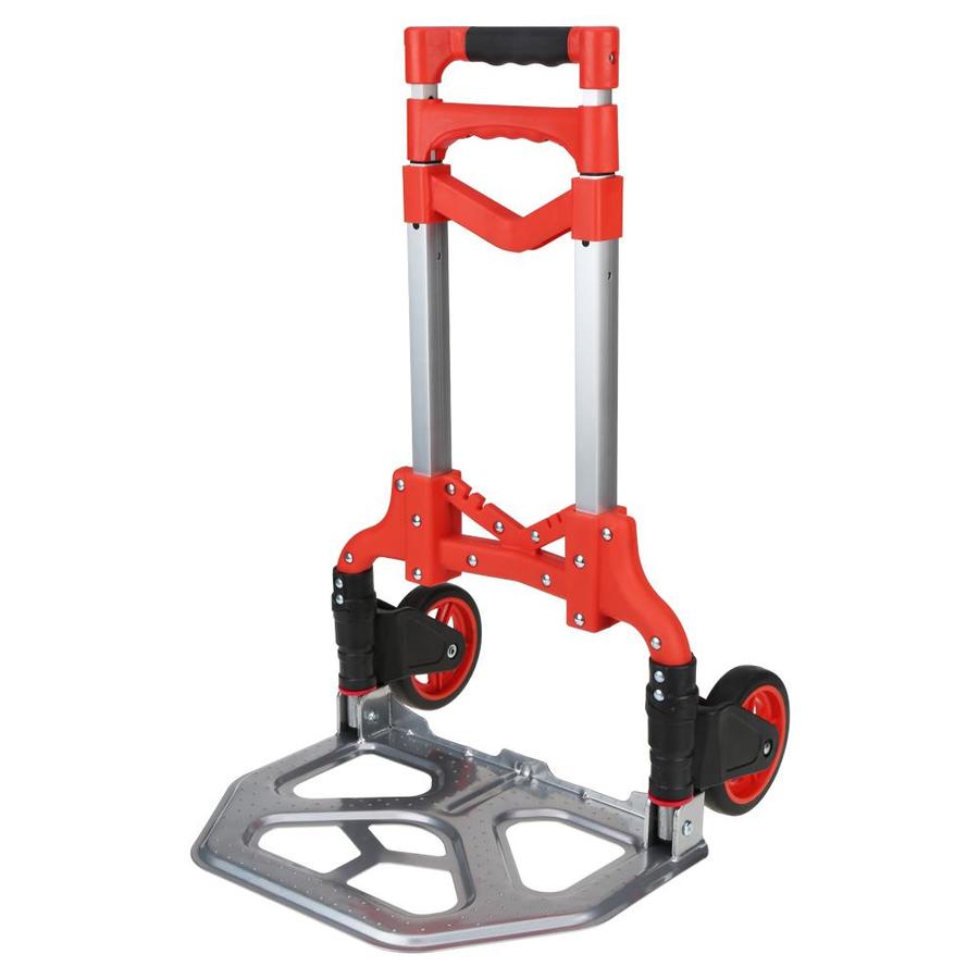 Project Source 150-lb 2-Wheel Red Aluminum Folding Hand Truck in the ...
