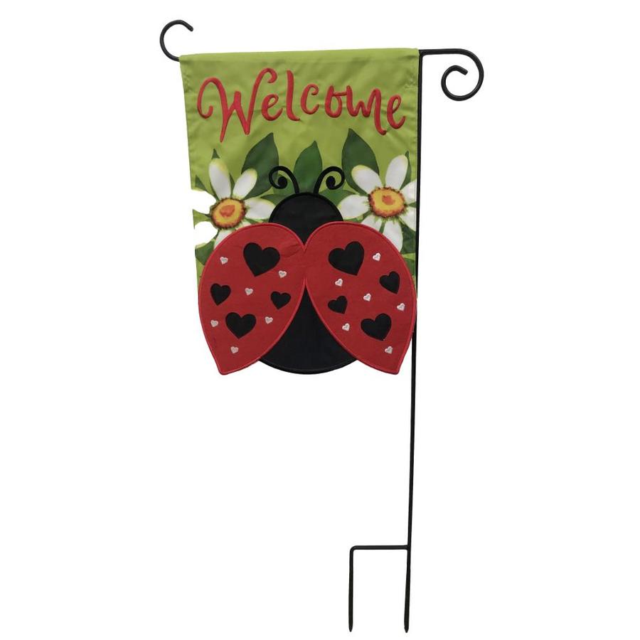 Backyard Glory Ladybug Garden Flag with Stand in the Decorative Banners ...
