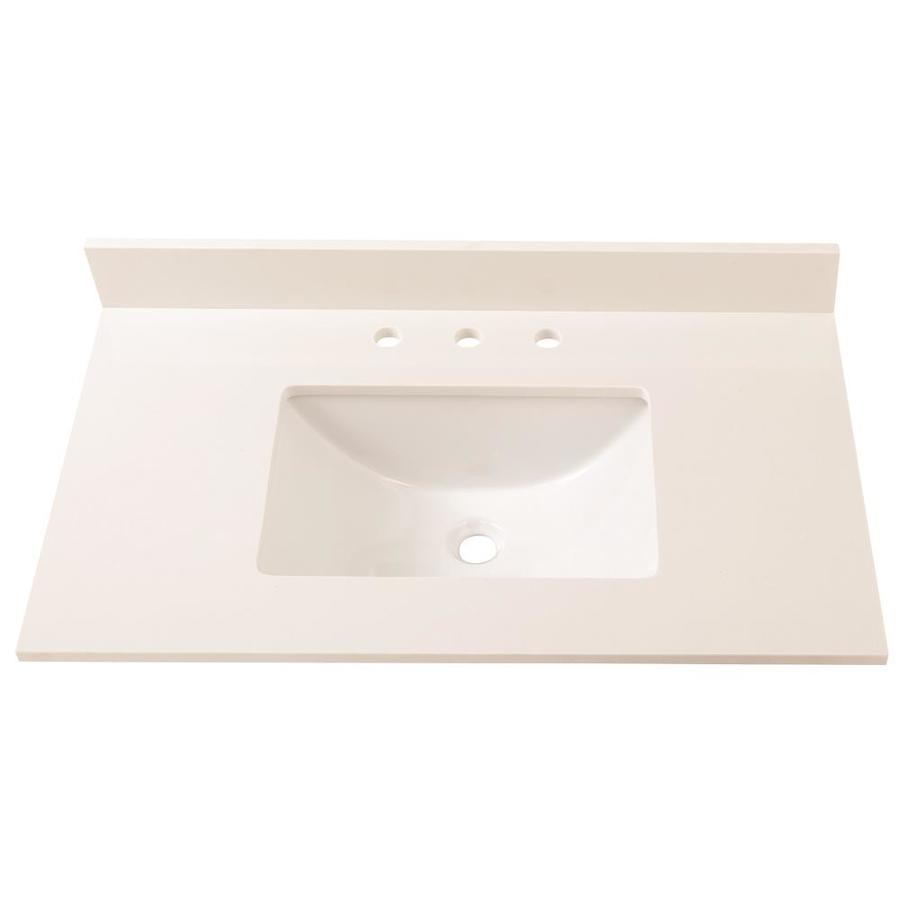 MarCraft Essential Collection 37-in Winter White Cultured Marble ...
