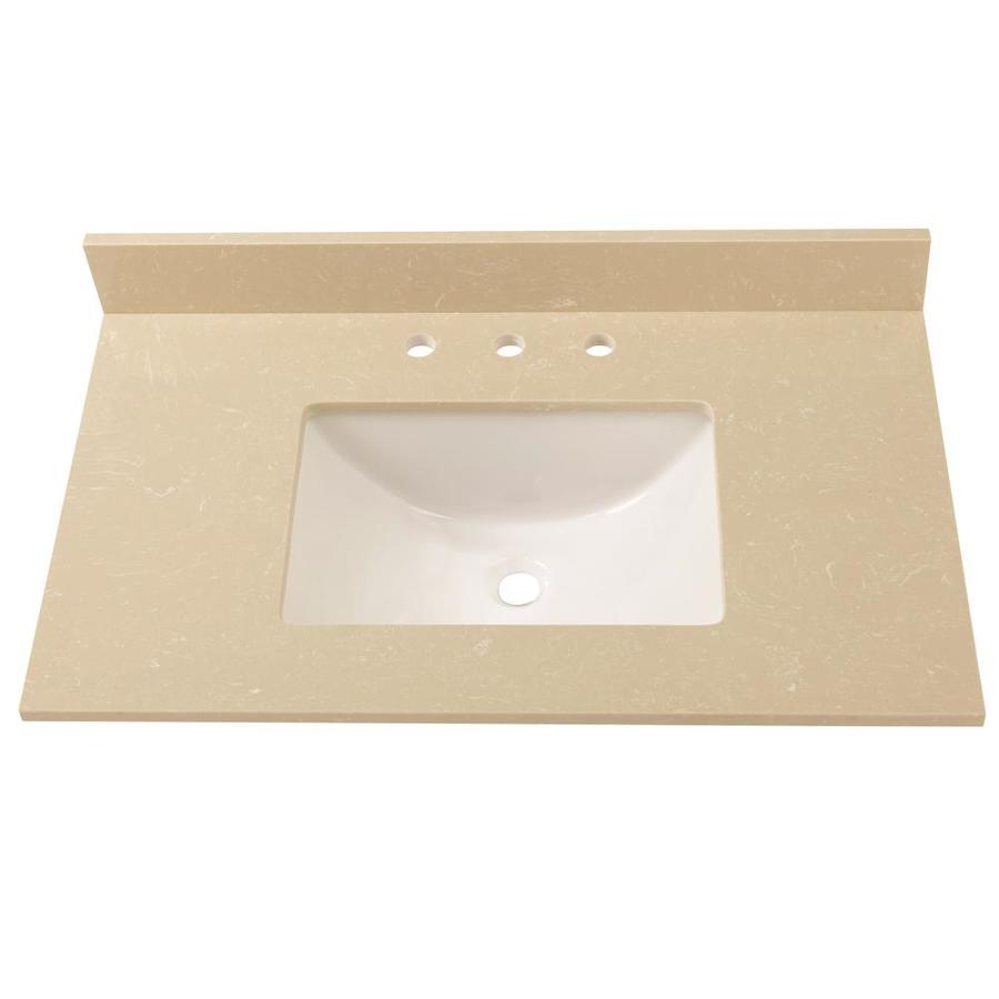 MarCraft Essential Collection 37-in Crema Limestone Cultured Marble ...
