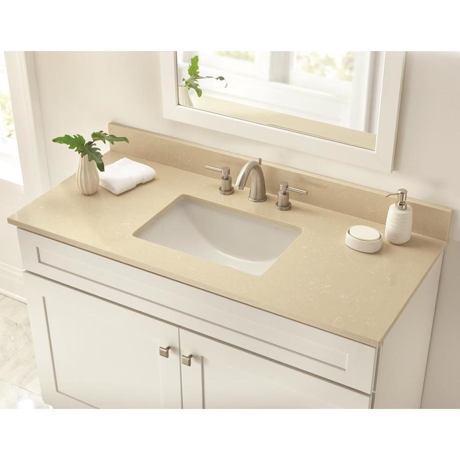 MarCraft Essential Collection 49-in Crema Limestone Cultured Marble ...