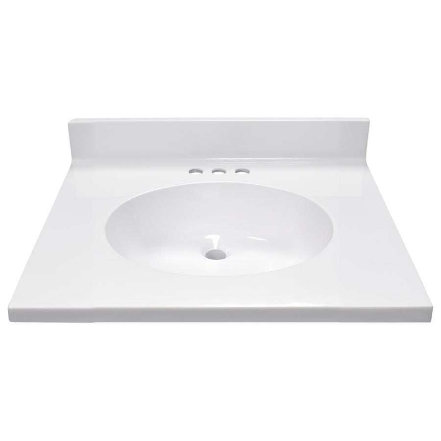 MarCraft Select 31-in Solid White Cultured Marble Bathroom Vanity Top ...