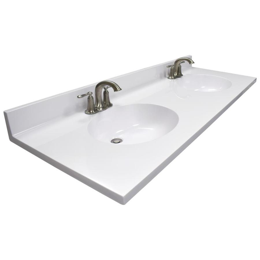 MarCraft Select 61-in Solid White Cultured Marble Bathroom Vanity Top ...