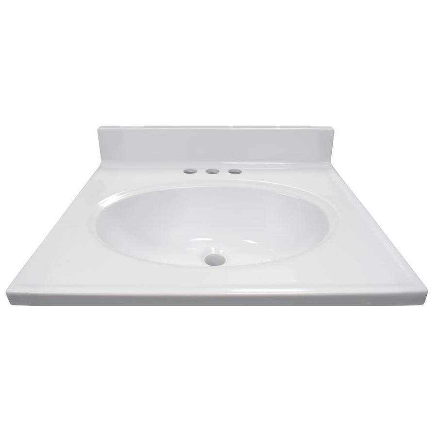 MarCraft Select 19 in x 17 in Solid White Cultured Marble Bathroom ...