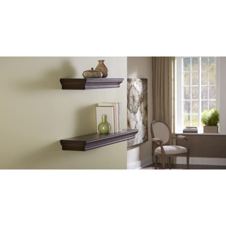 allen + roth 24-in W x 2.88-in H x 7.88-in D Wood Wall Mounted Shelving ...