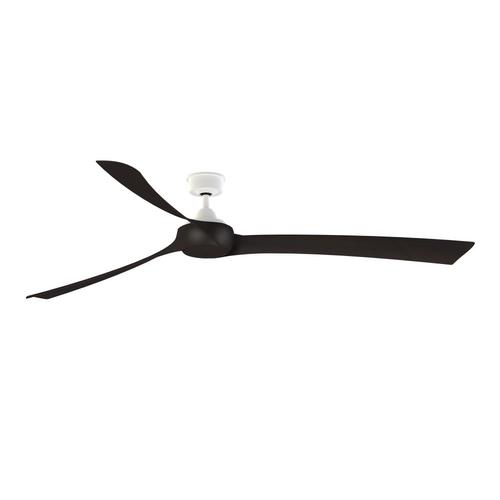 Fanimation Wrap Custom 84-in Matte White Indoor/Outdoor Ceiling Fan and ...