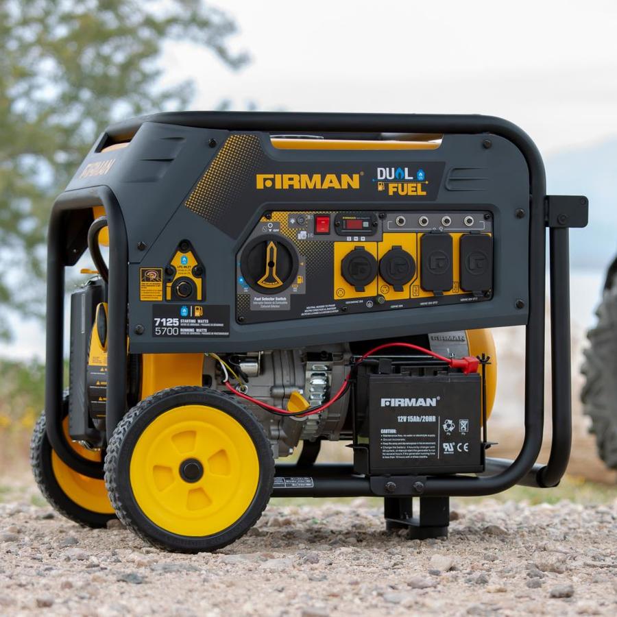Firman Dual Fuel Hybrid Series 5700-Watt Gasoline/Propane Portable ...